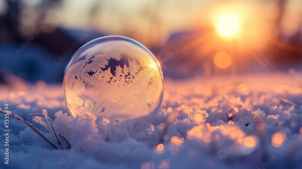 A single frozen sphere encapsulates a world of geometric beauty, each ...