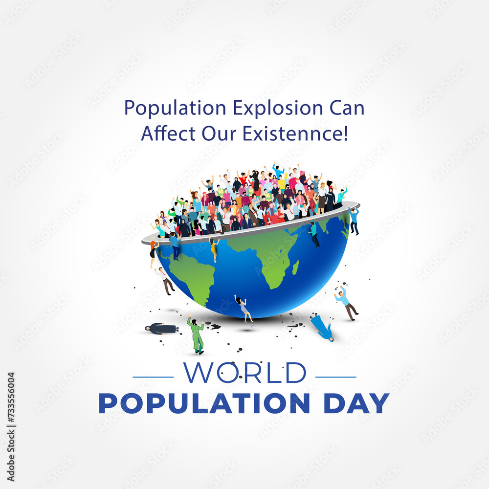 World Population Day Concept. 11July Population explosion, Overcrowded ...