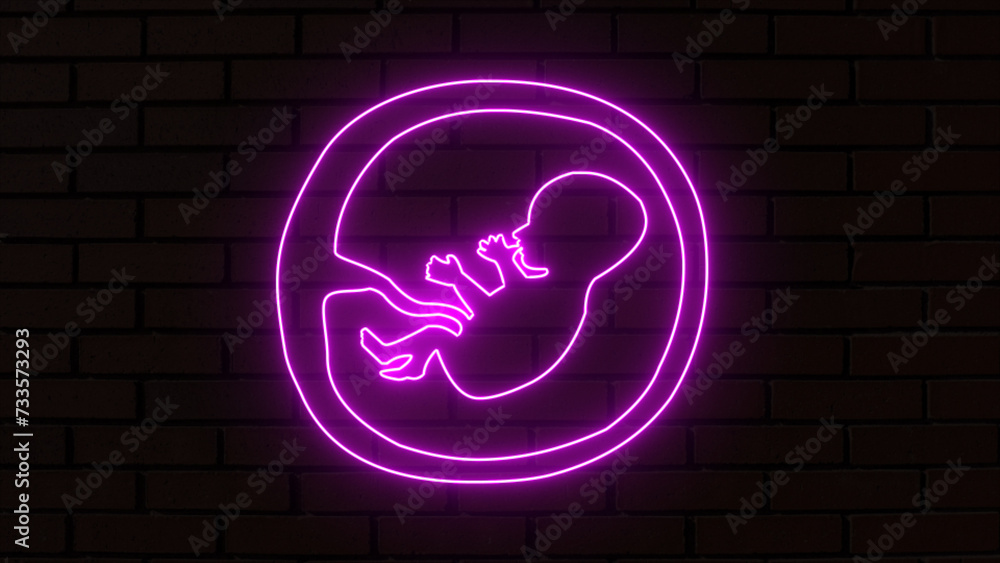 Purple glowing child from the future and a placenta in the uterus ...