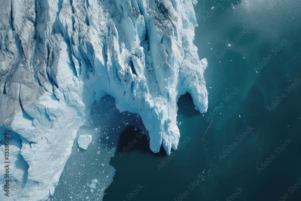 Highlighting the melting ice caps as a symbol of global warming Stock ...