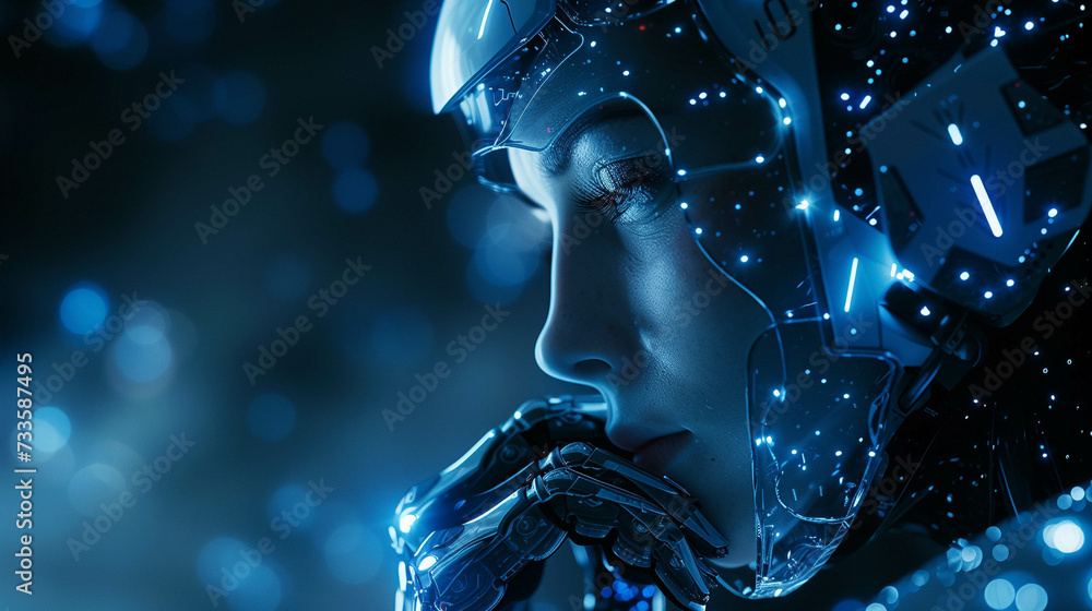 Robot touched by celestial intelligence a fusion of AI and the cosmos ...