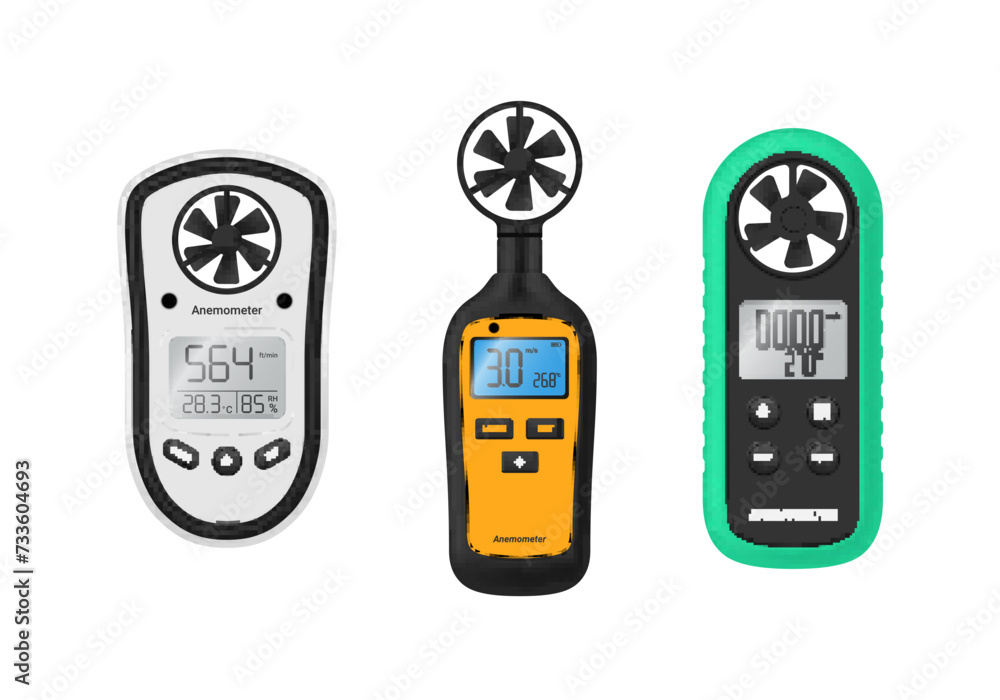 Digital anemometer wind speed measuring device with display set ...