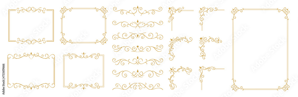 Luxury black ornate invitation vector set. Collection of ornamental ...