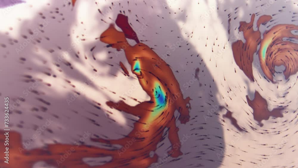 Vidéo Stock Cyclone winds weather over North Atlanic ocean. Pixels ...