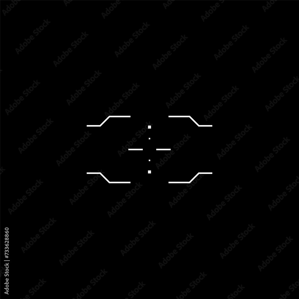 Cyberpunk aim, cyber target, HUD sight, virtual interface for game, HUD ...