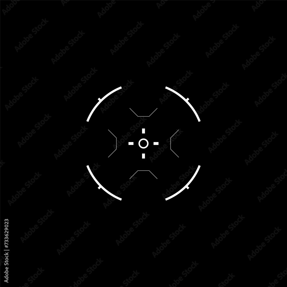 Vetor de Cyberpunk aim, cyber circle target, HUD sight, virtual ...