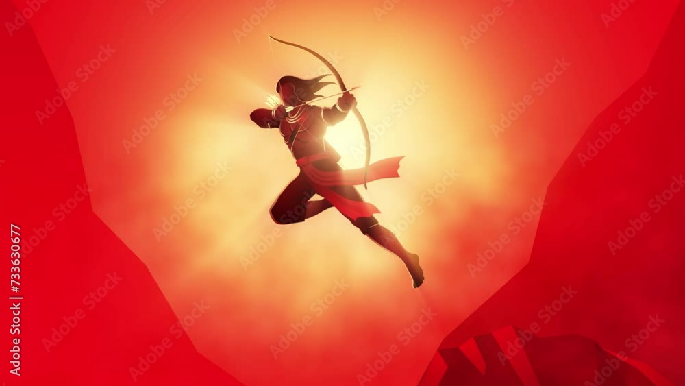 Lord Rama aiming with bow and arrow, Indian God of Hindu, Indian ...