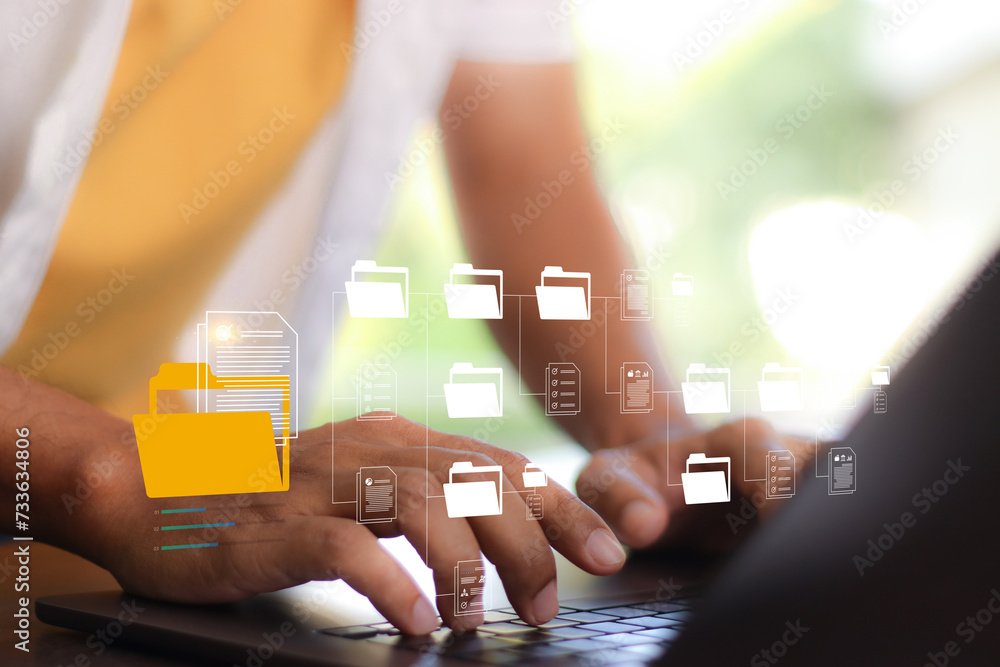 Document Management System (DMS) being setup by IT consultant working ...