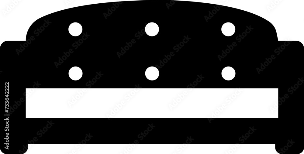 Sofa, couch icon in fill style. Filled sign and full pictogram isolated ...