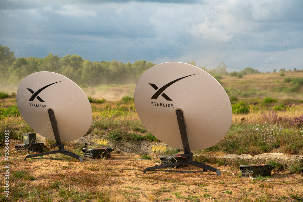 STARLINK satellite internet terminal Stock Photo | Adobe Stock