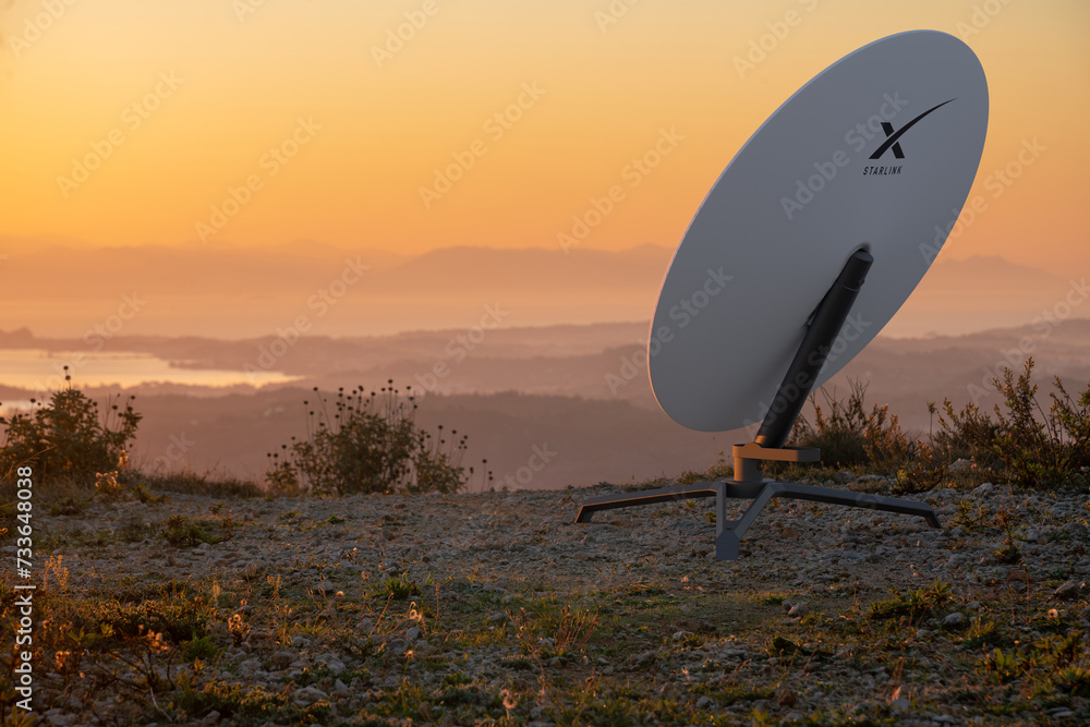 STARLINK satellite internet terminal Stock Photo | Adobe Stock