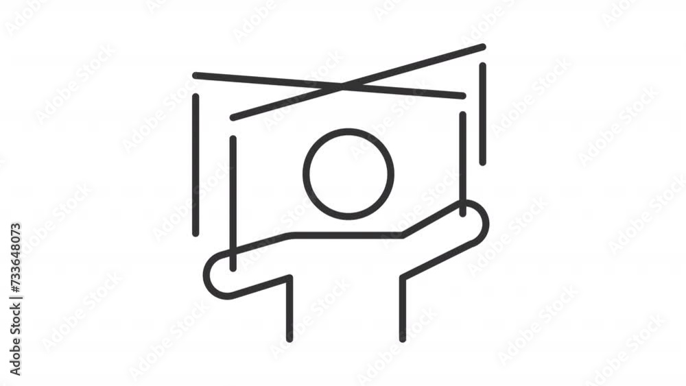 Manipulation person line animation. Pulling puppet strings animated ...