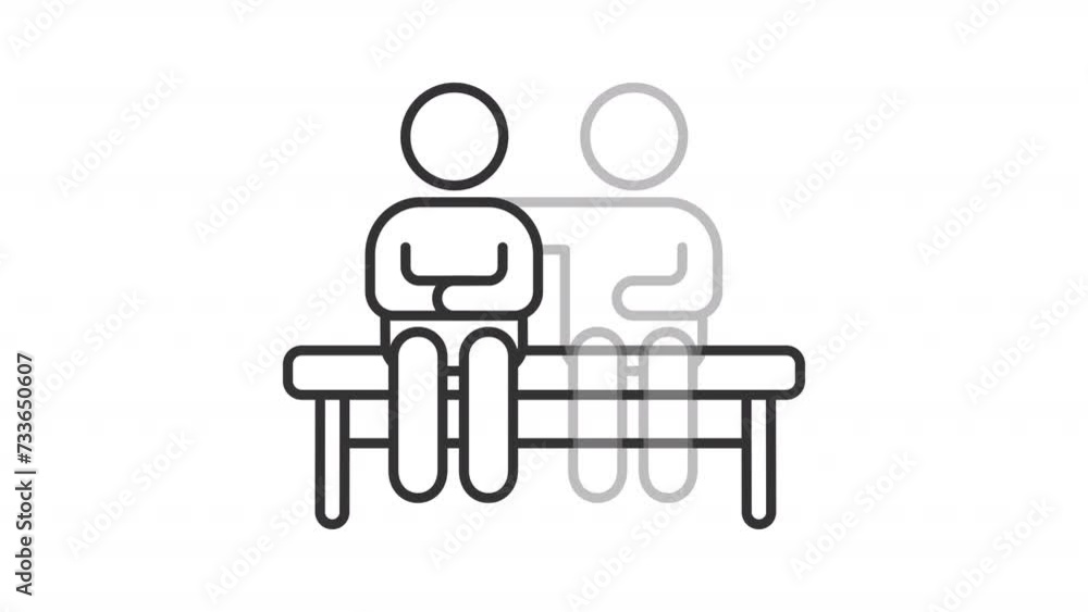 Loneliness line animation. Loss of a loved one animated icon. Social ...