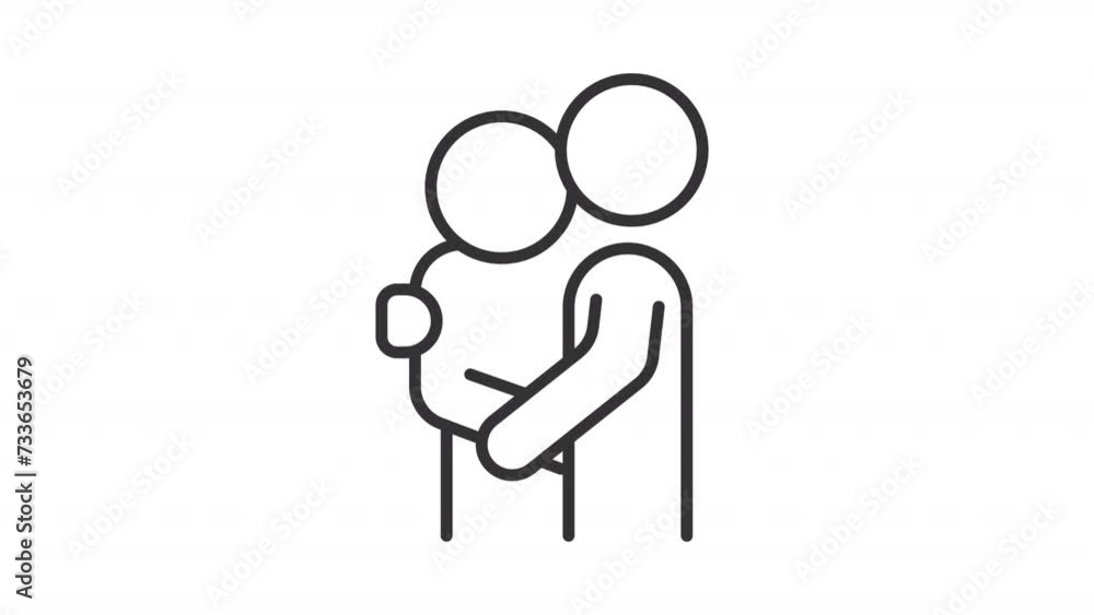 Community support animation set. Mental help animated line icons ...