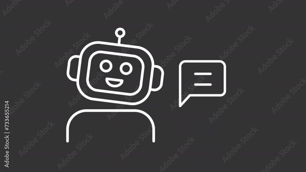 Vidéo Stock Animated talking chatbot white icon. Chatbot, modern smart ...