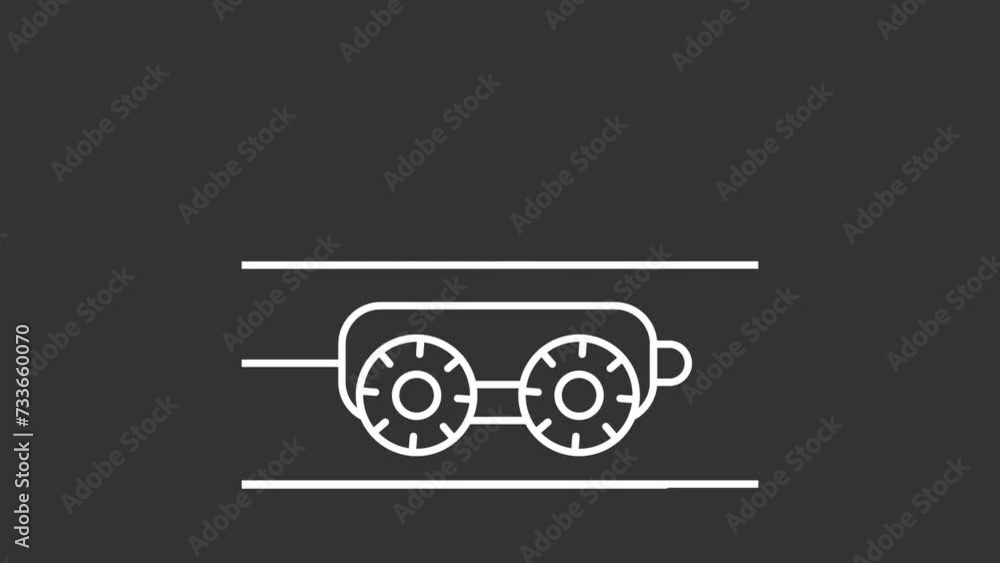 Vidéo Stock Animated inspection robot white icon. Automated ...