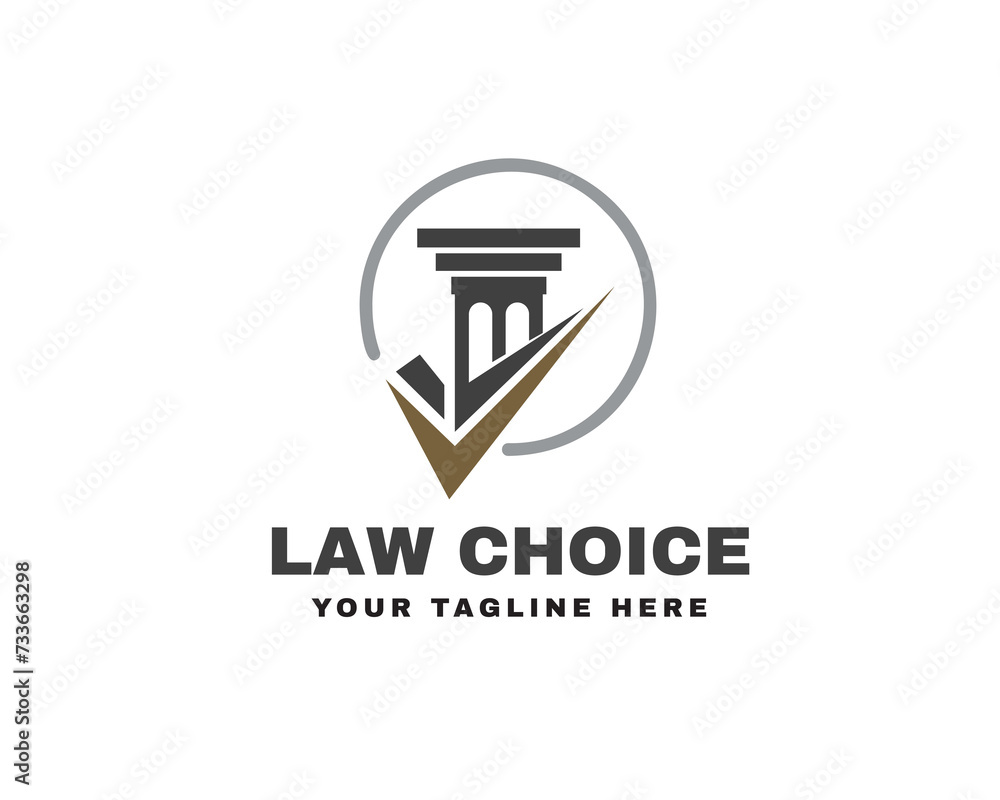 best choice check mark choice pillar lawyer logo icon symbol design ...