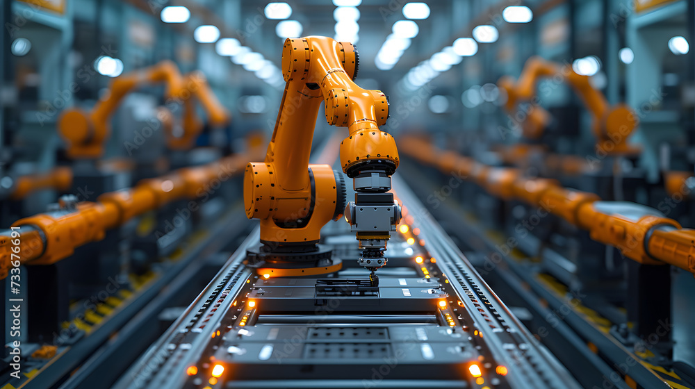 Cutting-Edge Robot Process Automation Revolution Industry. Futuristic ...