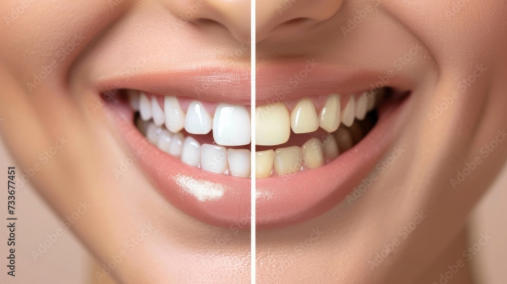 Before and After Teeth Whitening Comparison, Womans Brighter Smile ...