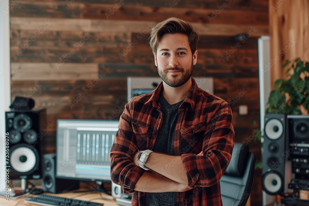 Confident influencer in a poised and friendly gesture stance Standing ...