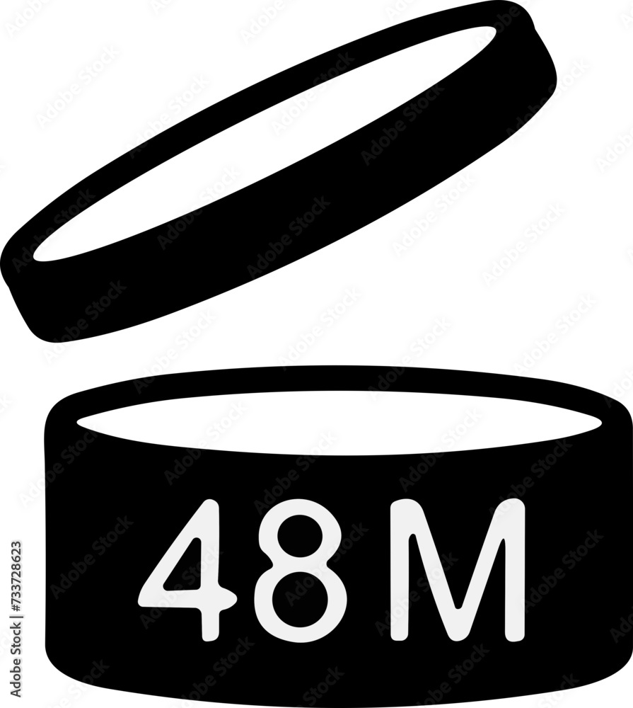 Period after open icon. Pao symbols. Round box with cap opened ...