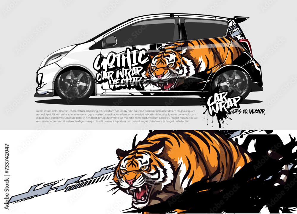 car livery design vector. abstract race style background with ...