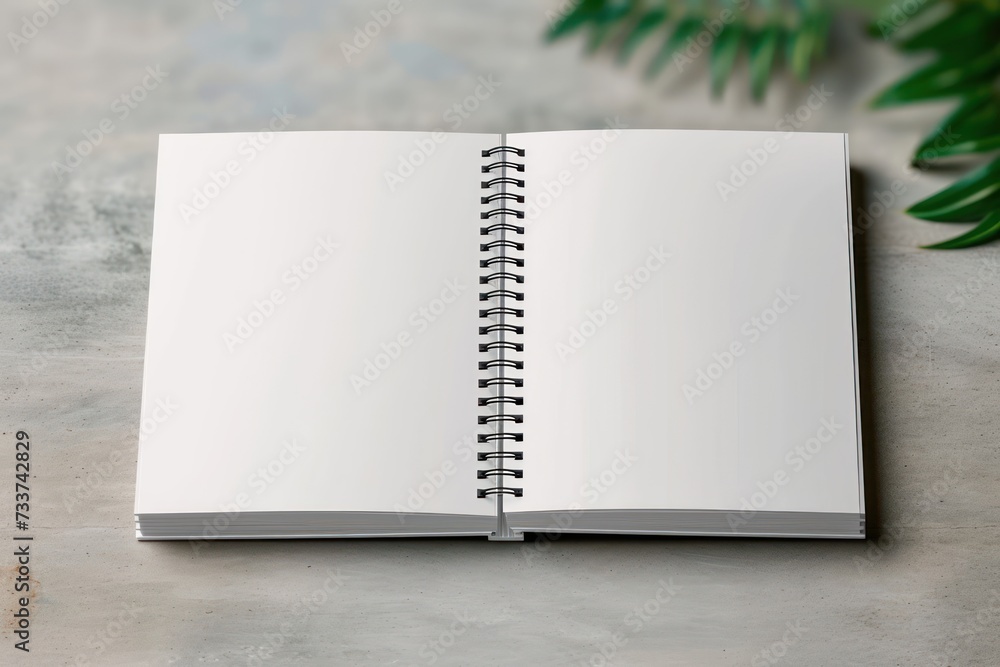 Spiral bound notebook mockup template with white paper cover isolated ...