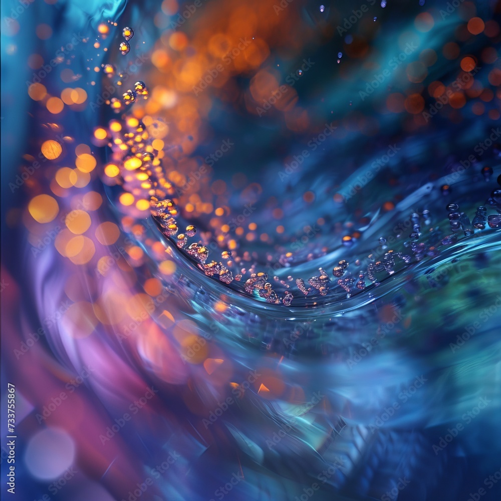 An abstract visual that reflects the quantum wave function of particles ...