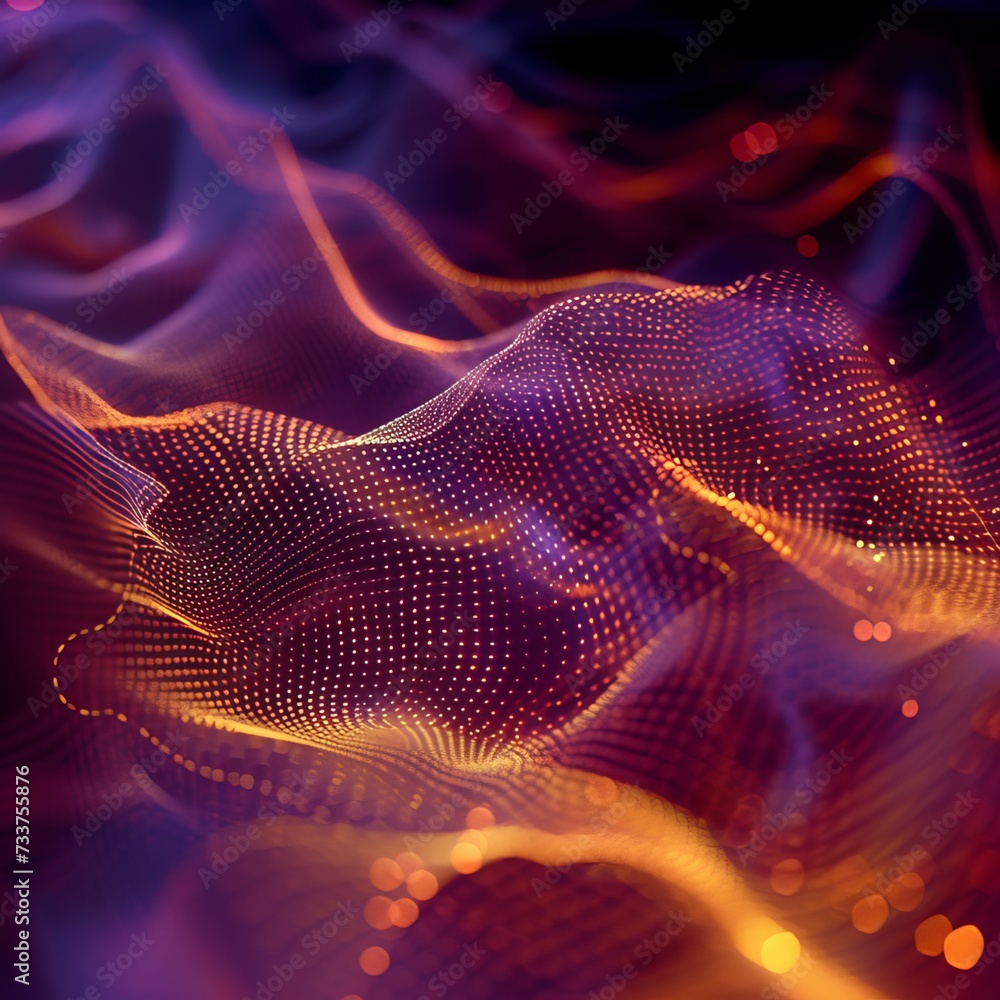 An abstract visual that reflects the quantum wave function of particles ...