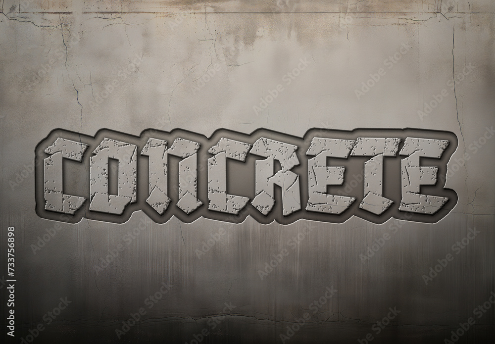 Engraving Concrete Text Effect Mockup Stock Template | Adobe Stock