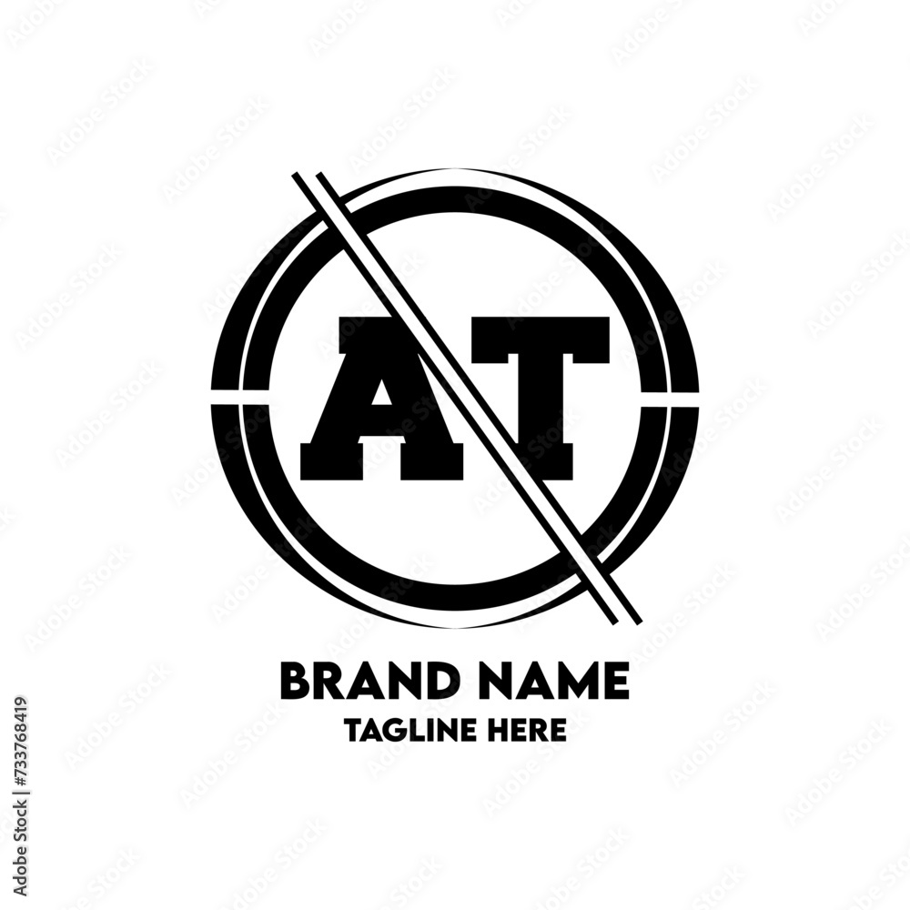 AT Logo Design And Monogram logo Stock Vector | Adobe Stock
