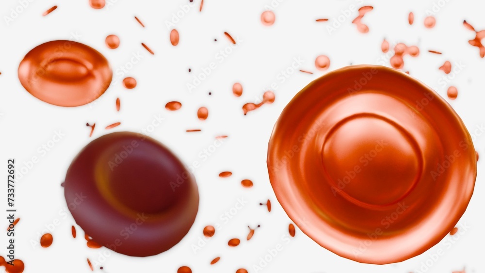 3d rendering of hypochromic red blood cells are red blood cells that ...