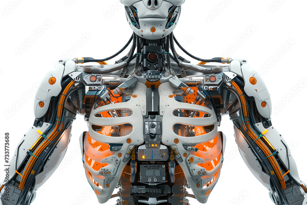 Cyborg AI Avatar, demonstrating a blend of humane warmth and AI robotic ...