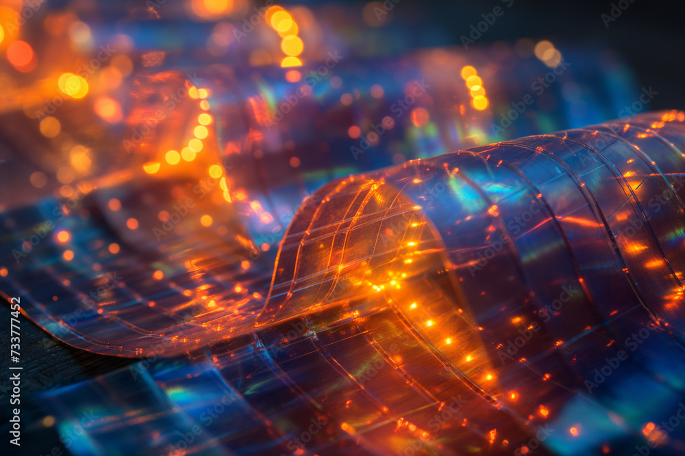 Ultralight flexible solar panels in complementary colors of blue and ...