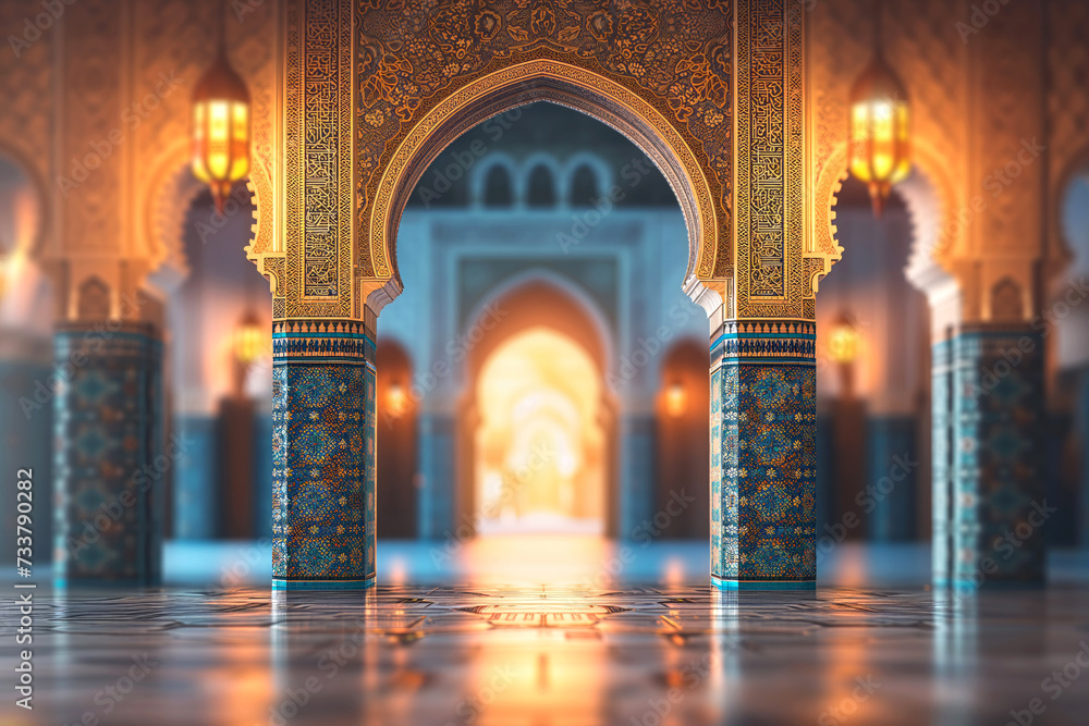 Beautiful Arab arch stands as testament of cultural heritage. Elegant ...