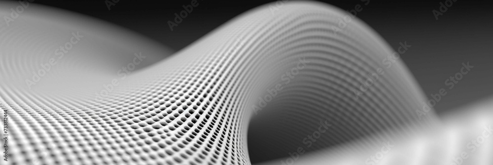 Abstract curvy wave pattern featuring an array of small dotted points ...
