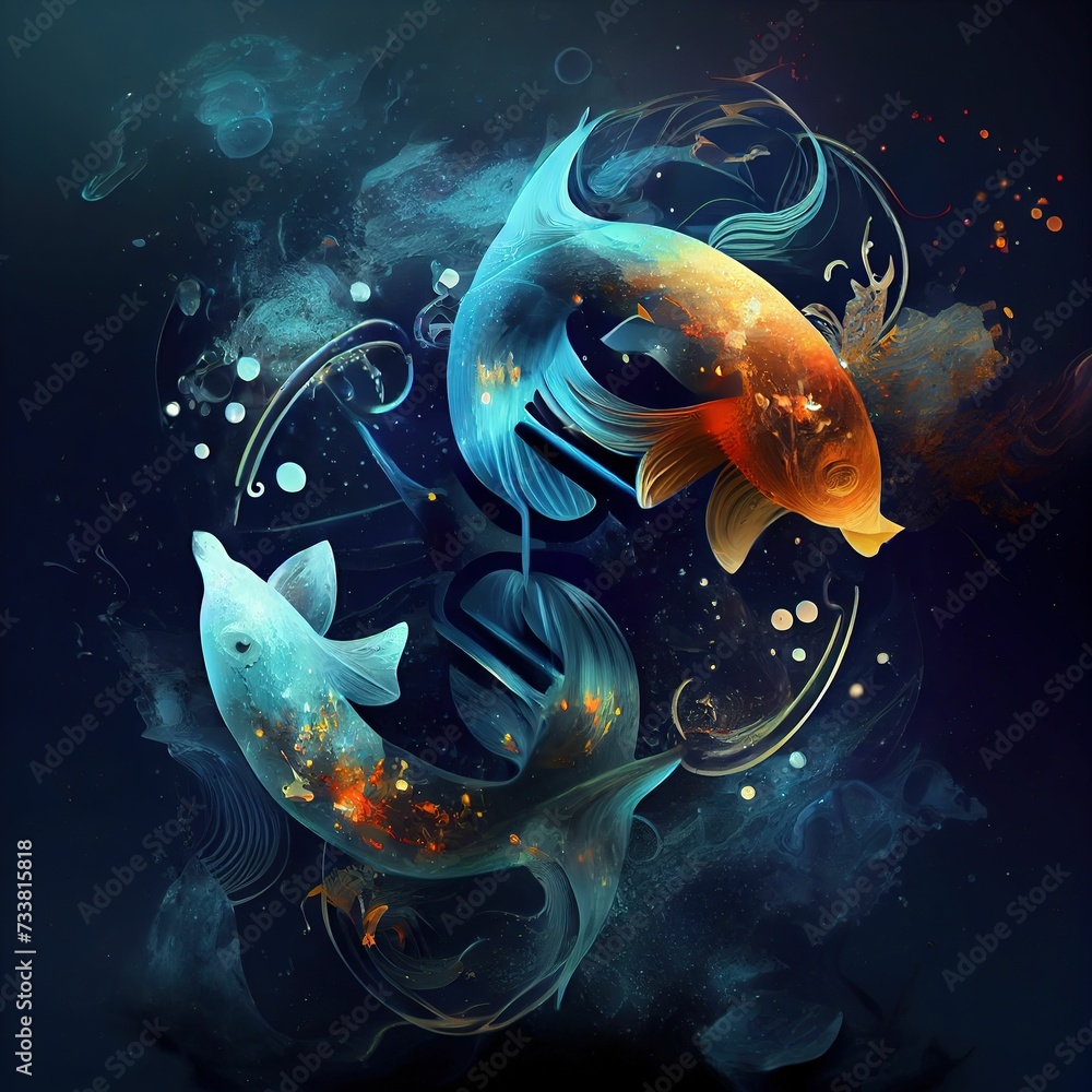 AI illustration of a digital illustration of the astrological symbol ...