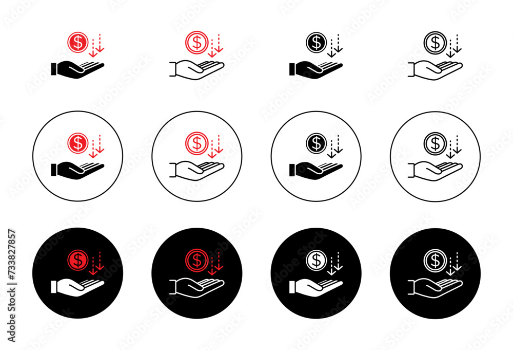 Borrower Vector Illustration Set. Financial Exchange Sign in suitable ...