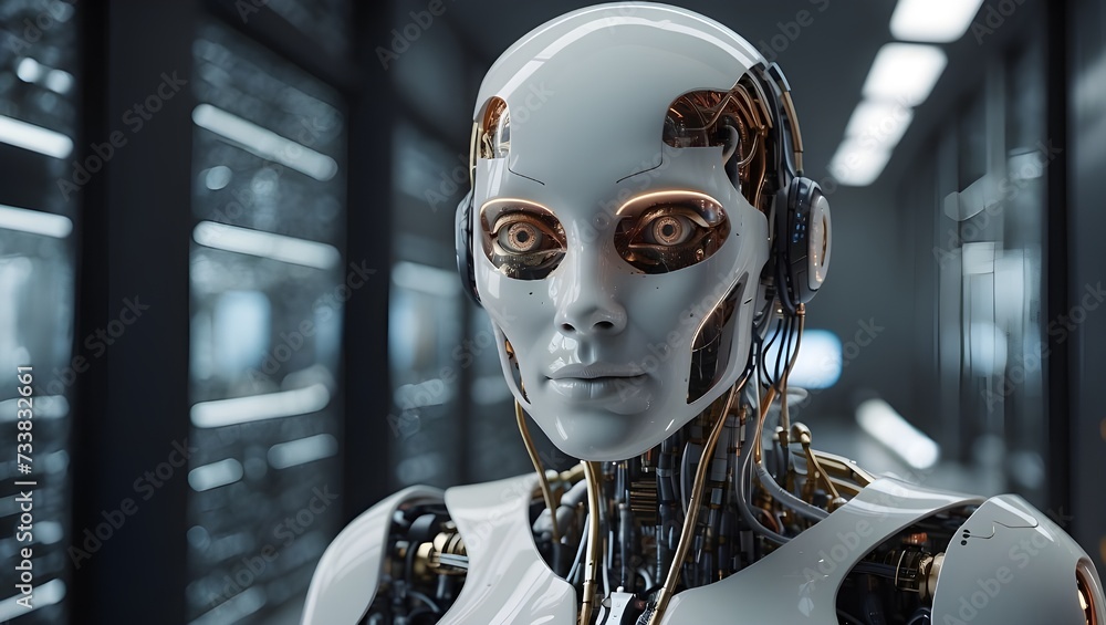 AI robotic woman, artificial intelligence humanoid, robotic female ...