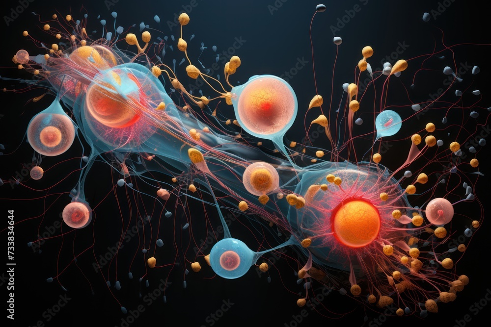 Internal cell work. Division of fertilization eggs. Health Concept ...