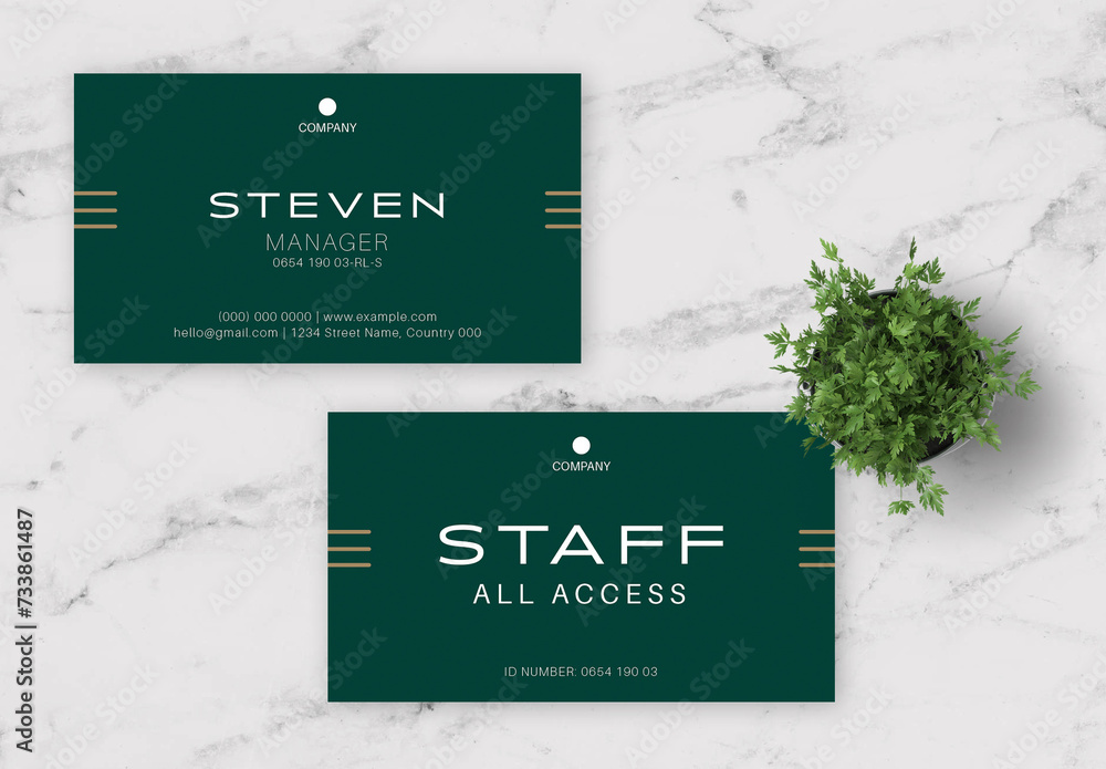 White and Green Natural Passcard Stock Template | Adobe Stock