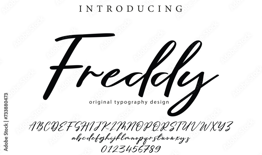 Freddy Font Stylish brush painted an uppercase vector letters, alphabet ...