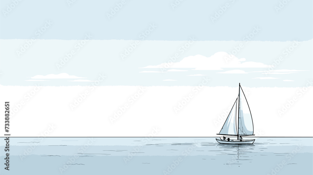 Digital graphic of a sailboat with people on deck relishing the ...