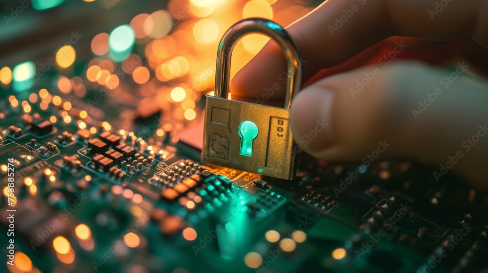 Secure data lock symbol, representing the ongoing battle for ...