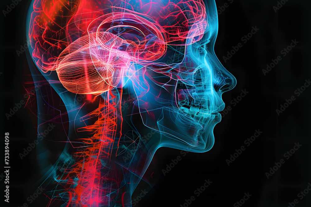 Computer Generated Image of Human Brain Revealing Intricate Neural ...