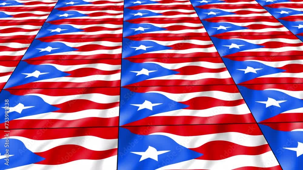 Puerto Rico flag wave 3d rotating view animated wallpaper background ...
