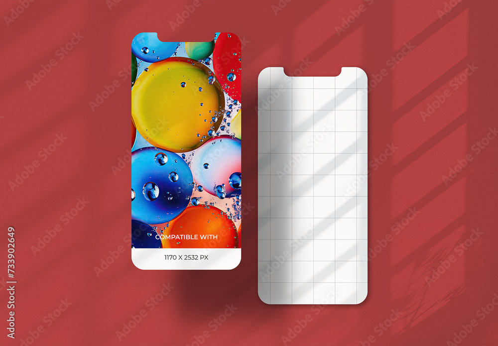 Clean Smartphone Mockup Layout In Flat Design Style Stock Template ...