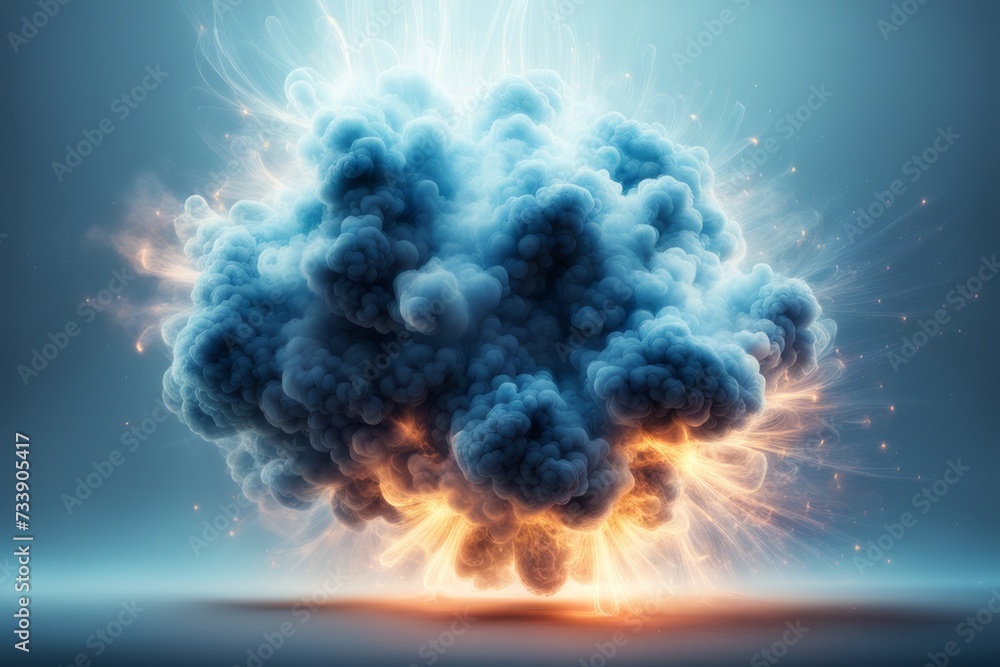 Explosion by an impact of a cloud of particles of powder and smoke ...