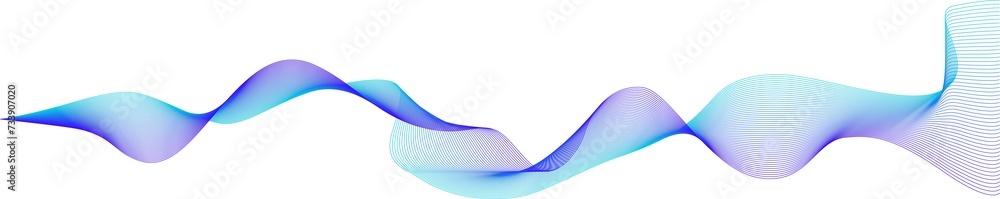 Vector wave dynamic music lines. Blue-violet abstract lines. Sound ...