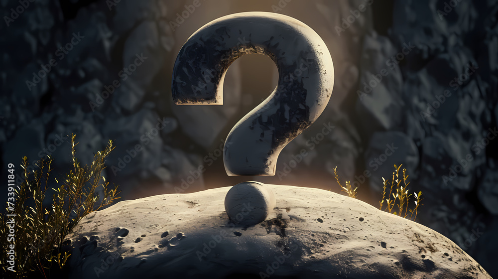 Ponder the question mark, think about the mystery of the question Stock ...